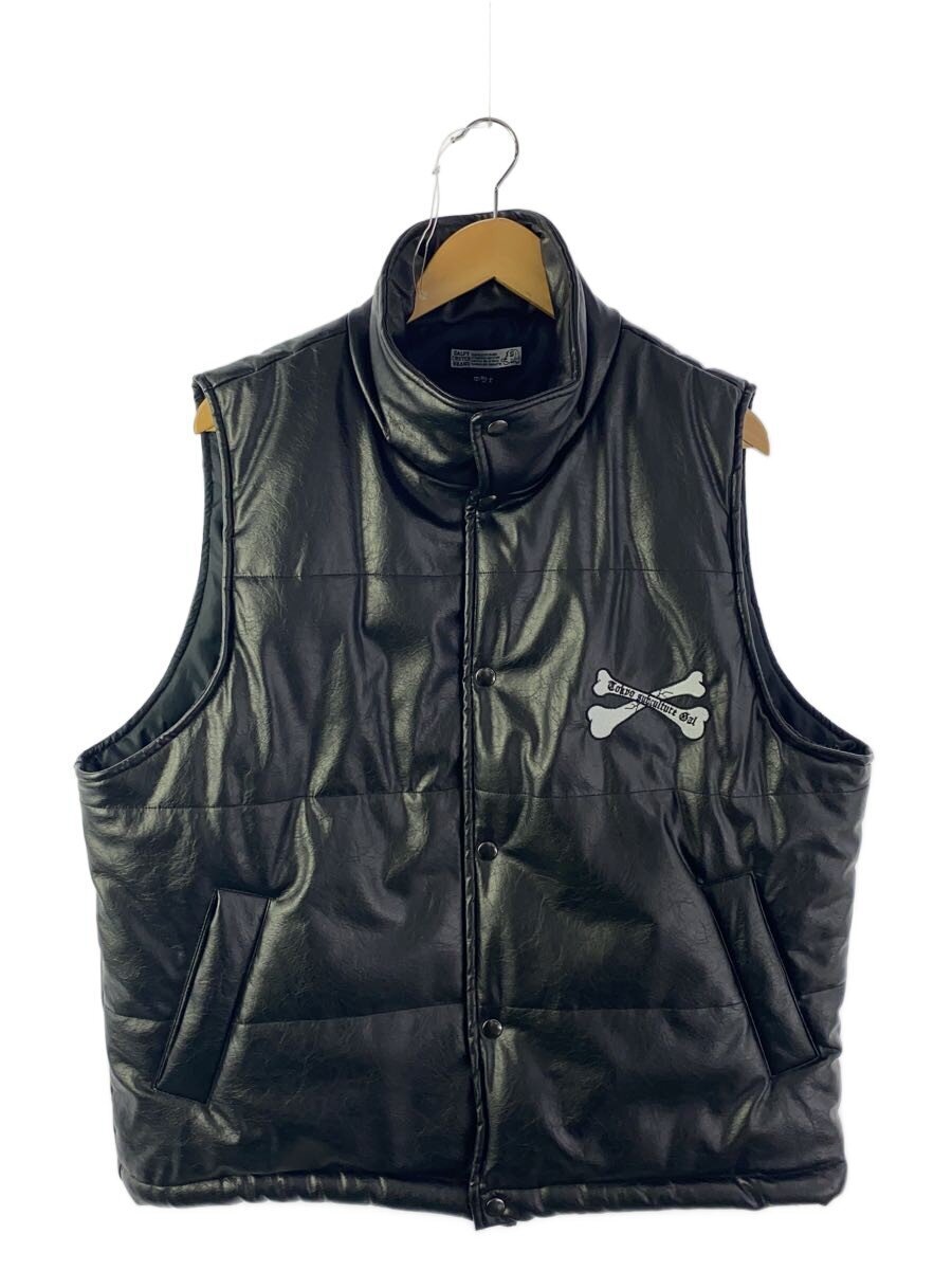 Yahoo!オークション - GALFY ダウンベスト/L/レザー/BLK/無地/133091