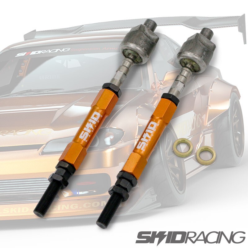 車検OK S14 S15 強化 タイロッド 調整式 切れ角アップ Front C34 C35 Y32 Y33 ステージア ローレル スキッドレーシング skid racing :39 A3 ...