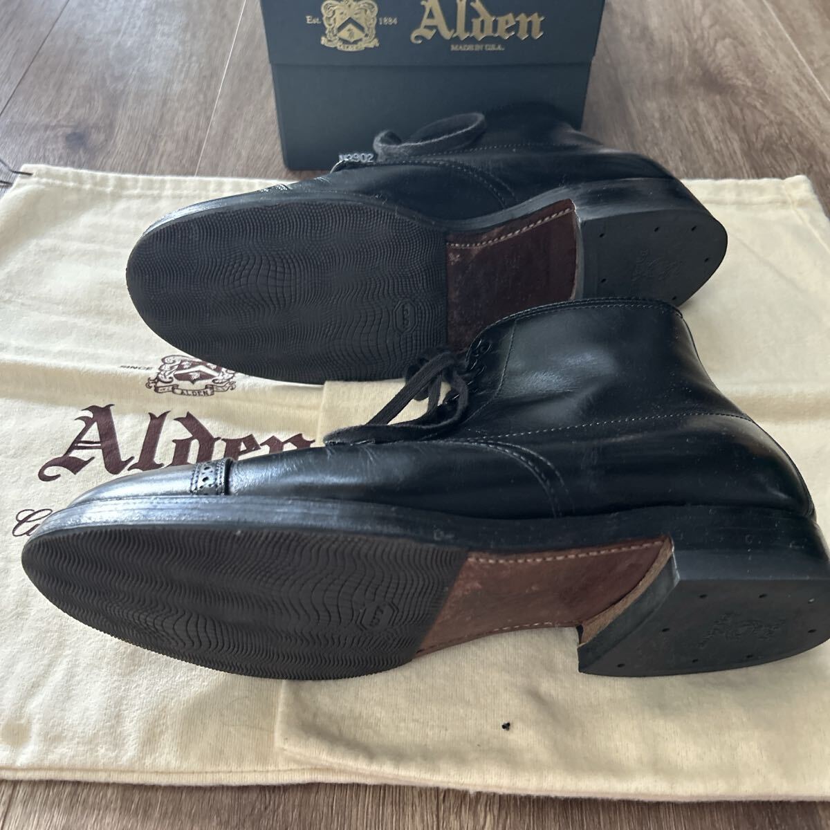 Yahoo!オークション - Alden AtLast&co 別注 キャップトゥブーツ ミリ...