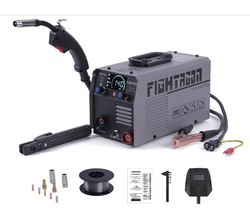 Yahoo!オークション - D3 [FIGHTAGON]溶接機 半自動溶接機 MIG200 LED...