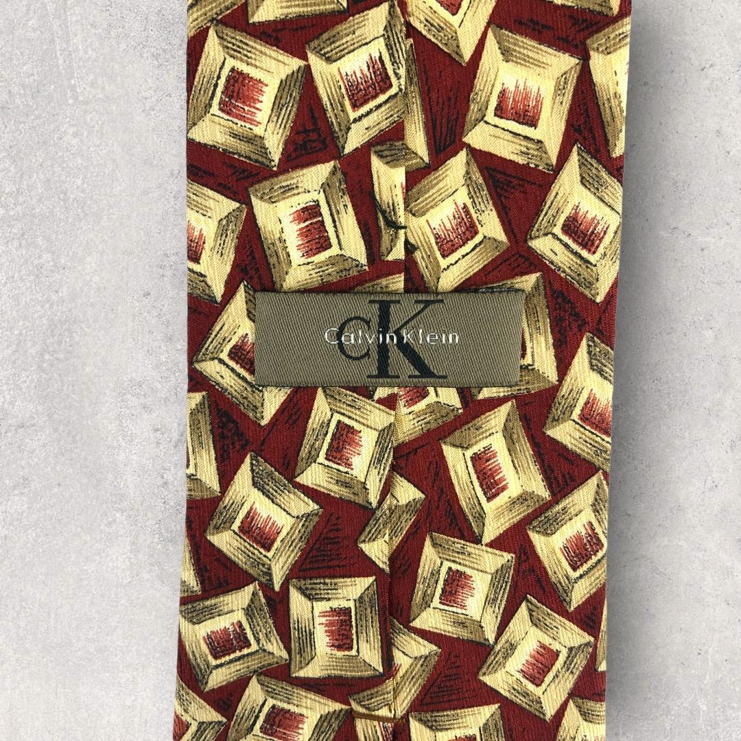 Yahoo!オークション - 【6354】良品 カルバンクライン ネクタイ レッド...