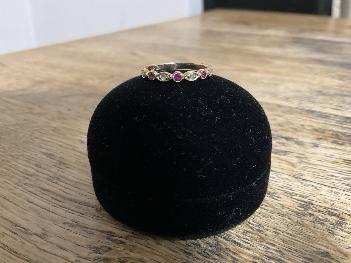 Yahoo!オークション - アンティークリング K9 & ダイヤ & ルビー 14号 ...