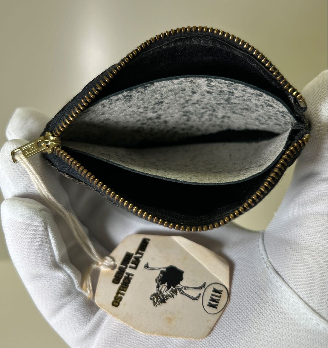 Yahoo!オークション - オーストリッチ 本革 長財布＆小物 ブラック 4...