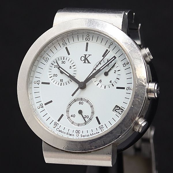 Yahoo!オークション - 稼働 カルバンクライン K2171 QZ シルバー文字盤...