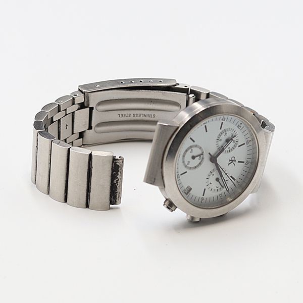 Yahoo!オークション - 稼働 カルバンクライン K2171 QZ シルバー文字盤...