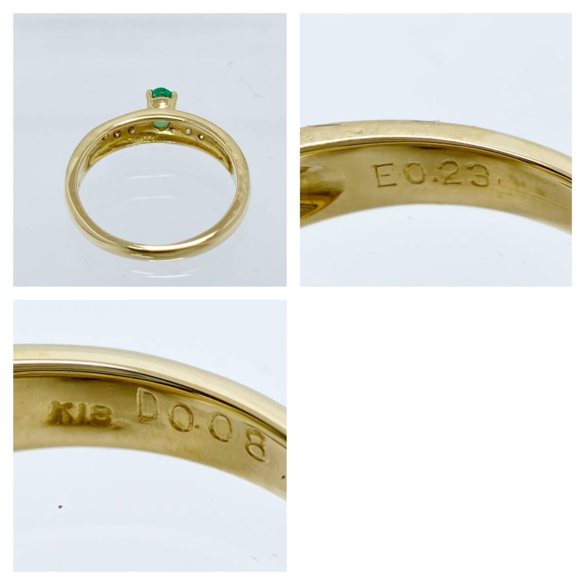 Yahoo!オークション - 【鑑別書付】K18 18金 天然エメラルド 0.23ct 天...