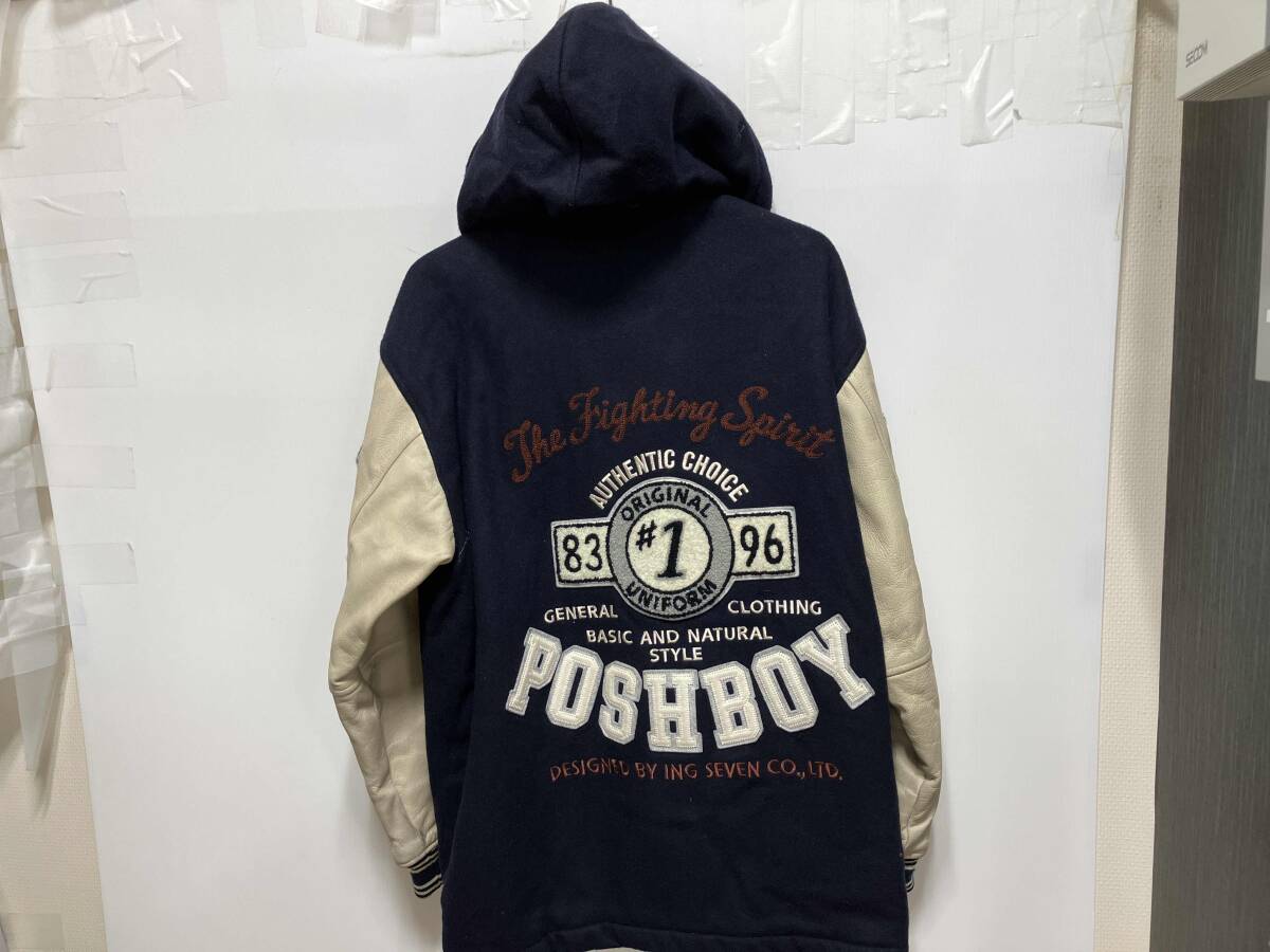Yahoo!オークション - POSHBOY スカジャン/スタジャン ネイビー ウール...