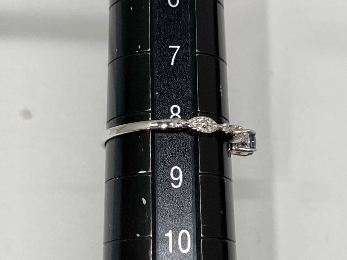 Yahoo!オークション - 【新品仕上げ済】 K10WG カラーストーン（青色石...