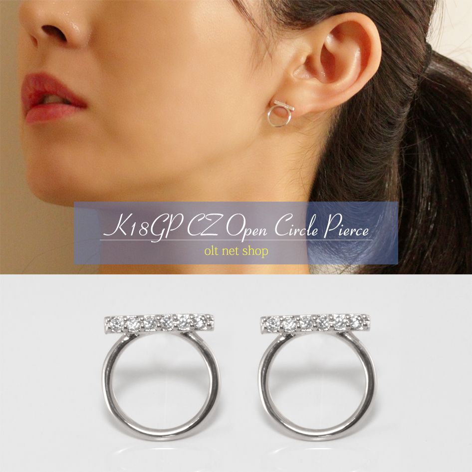 Yahoo!オークション - 新品/ピアス/K18GP/サークル/ライン/バー/小さめ...