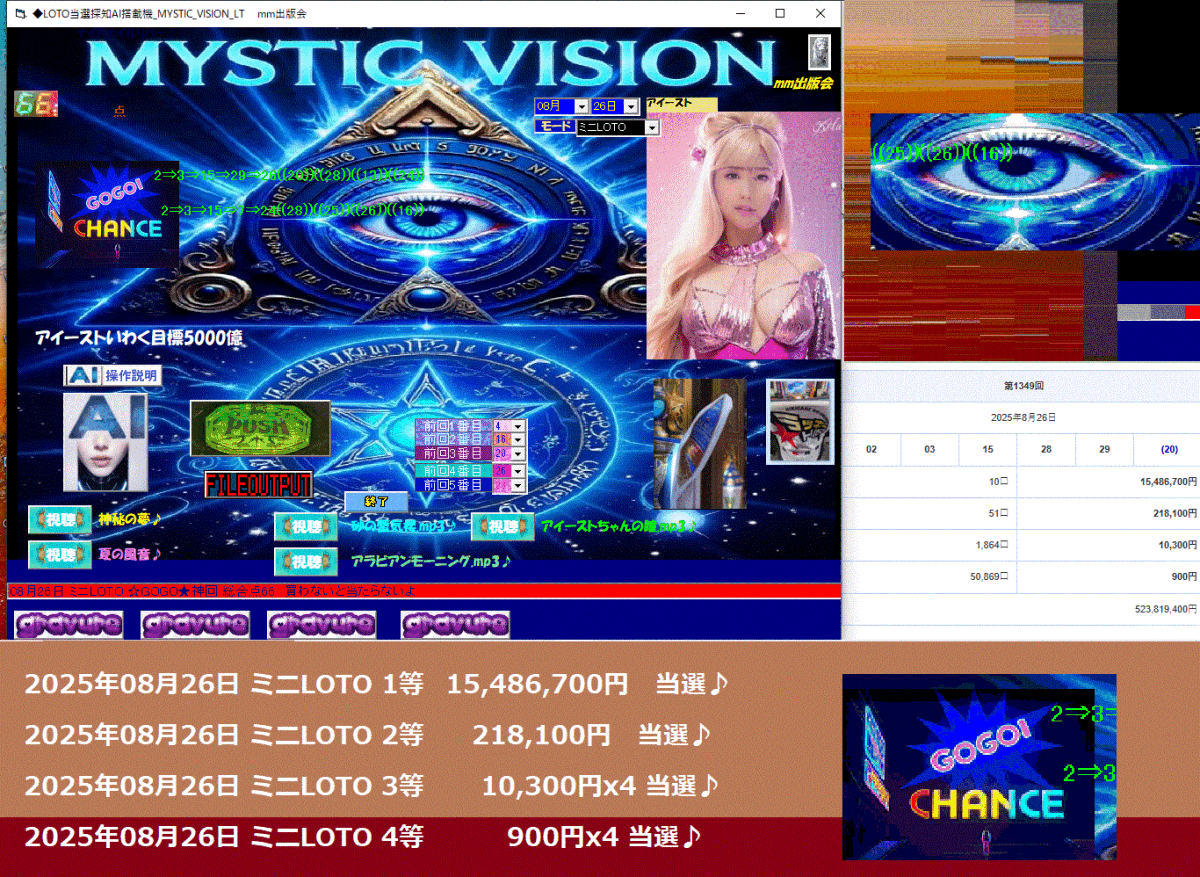 Yahoo!オークション - 新作 [ LOTO当選探知AI搭載機_MYSTIC_VISION_LT]...