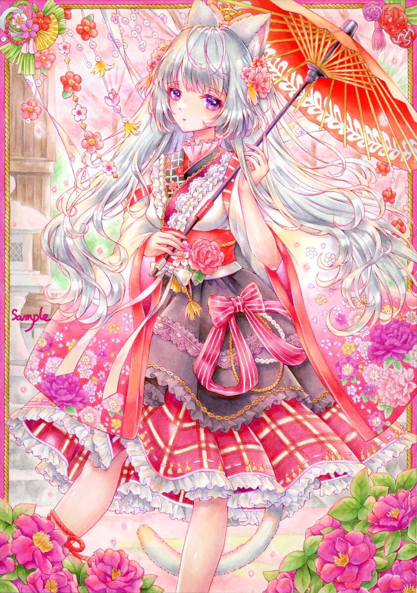 Yahoo!オークション - 手描き イラスト 簡易 リクエスト A4 水彩紙