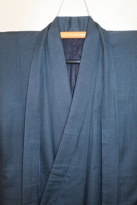 Yahoo!オークション - 壱土3462 本絹米澤深山お召紬 男着物羽織 裄68丈...