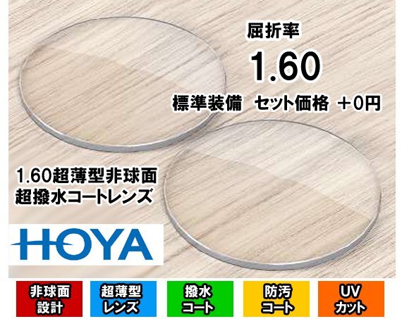 Yahoo!オークション - HOYA 1.60レンズ 標準装備【ふちなしメガネ一式 ...