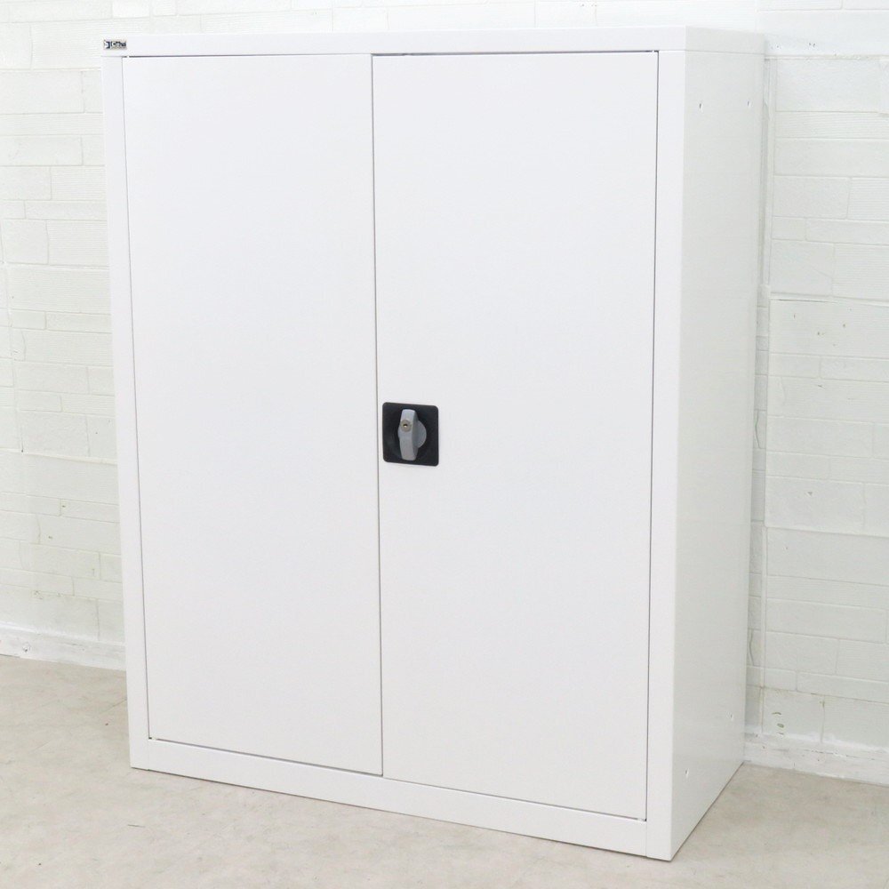 Yahoo!オークション - Ceha 両開き書庫 ホワイト 2段 観音開き キャビ...