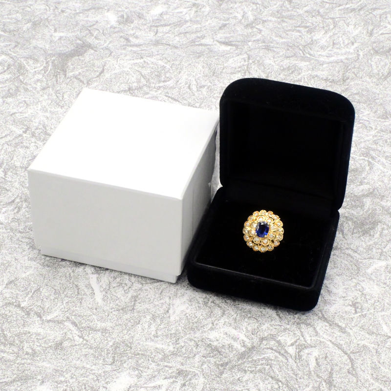 Yahoo!オークション - 0.81ct天然ブルーサファイアリング 13号 K18YG 0...