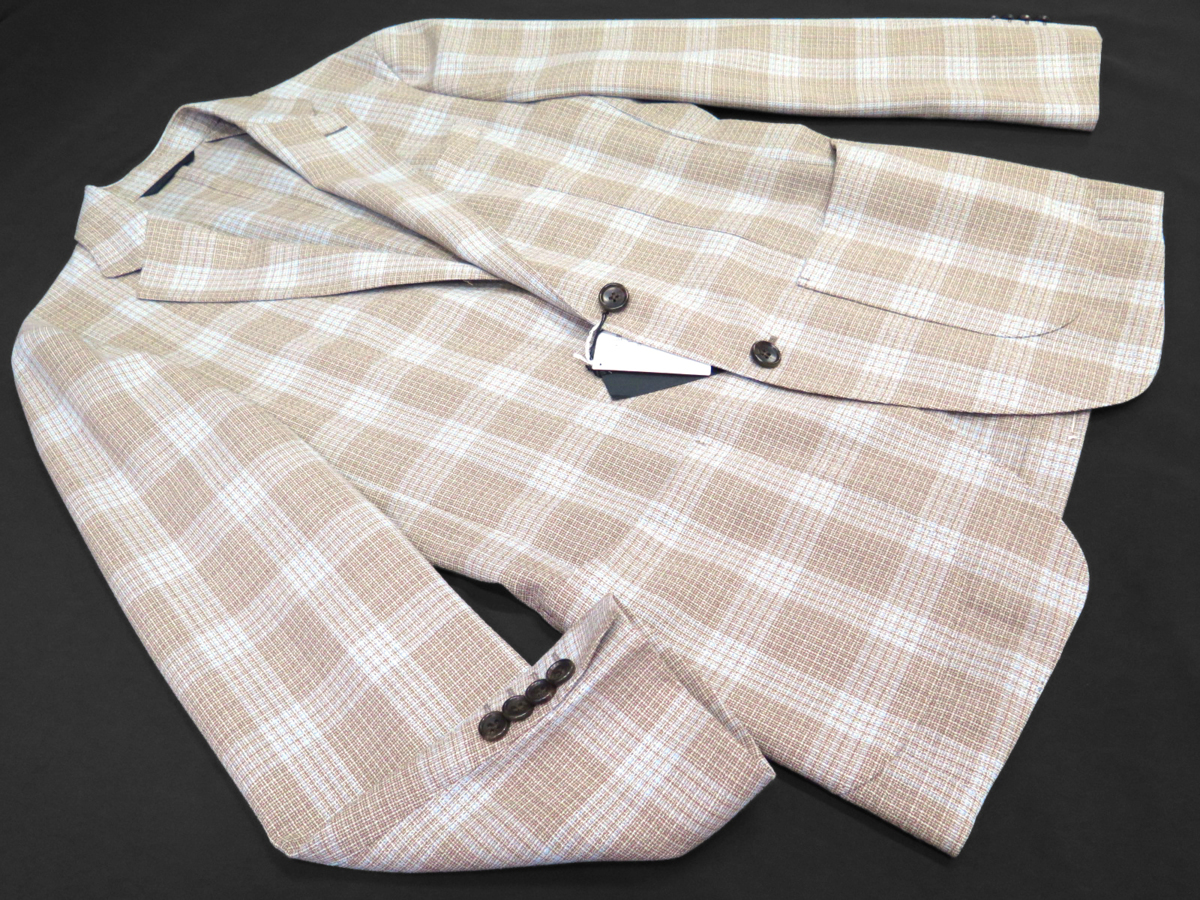 9146 D'URBAN ダーバン 日本製 J－QUALITY MONSOON ウールコットン チェックジャケット ベージュ/BB6 定価77000円(Lサイズ)｜売買されたオークション情報 ...