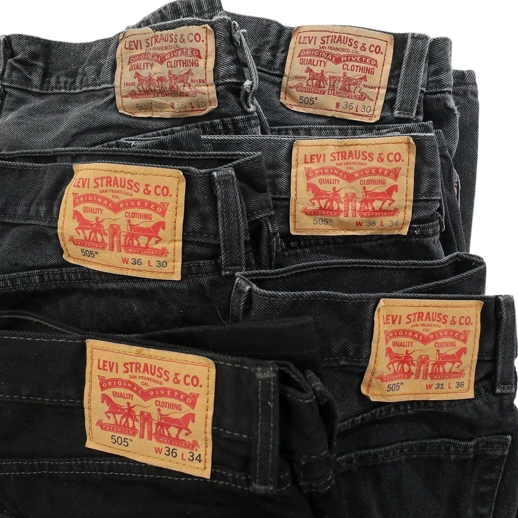 Yahoo!オークション - 古着卸 まとめ売り リーバイス 505 ブラックデニ...