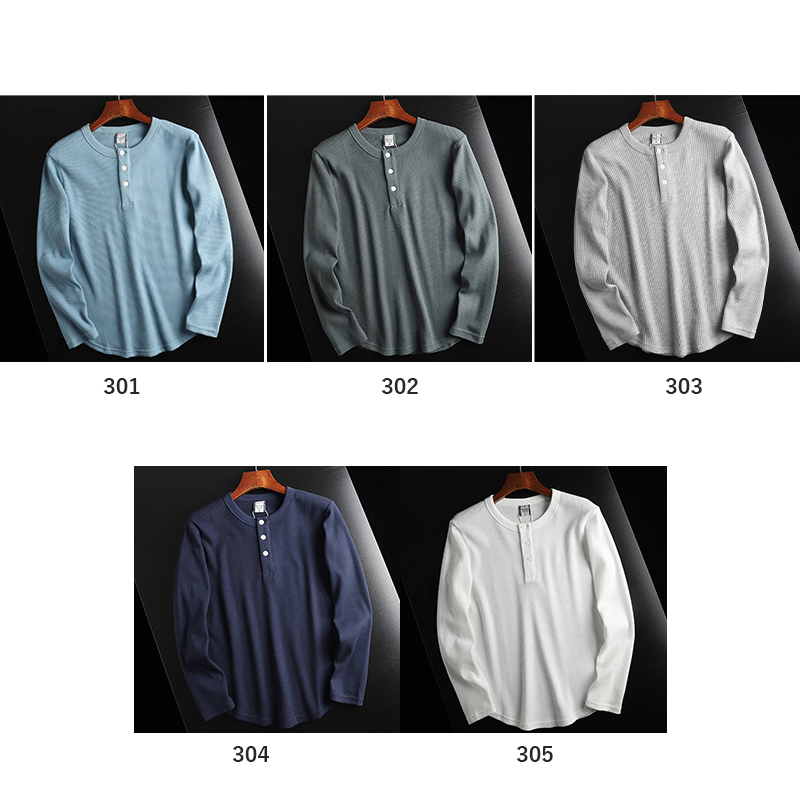 Yahoo!オークション - A305-Lホワイト 長袖Tシャツ 綿混 ワッフル ヘン...