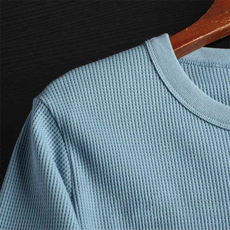 Yahoo!オークション - A305-Lホワイト 長袖Tシャツ 綿混 ワッフル ヘン...