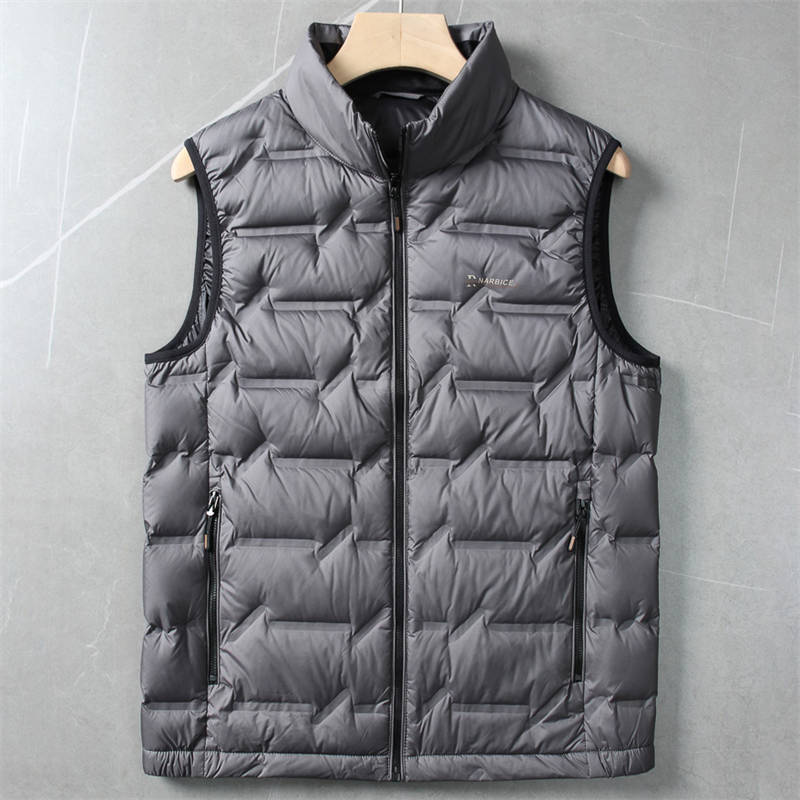 Yahoo!オークション - A721-4XLグレー ダウンベスト メンズ 撥水 立ち...