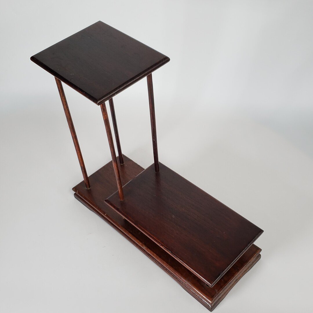 【樂淘letao】日本代購代標第一品牌－小さな飾り棚 置台 香炉台 盆栽台 花台 木製 インテリア 茶室 和室 床の間 店舗 和家具 違い棚 ミニ 飾り台【100i5248】