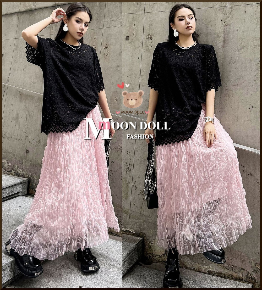 Yahoo!オークション - ～3L4L くしゅくしゅワッシャーフレアーロング...