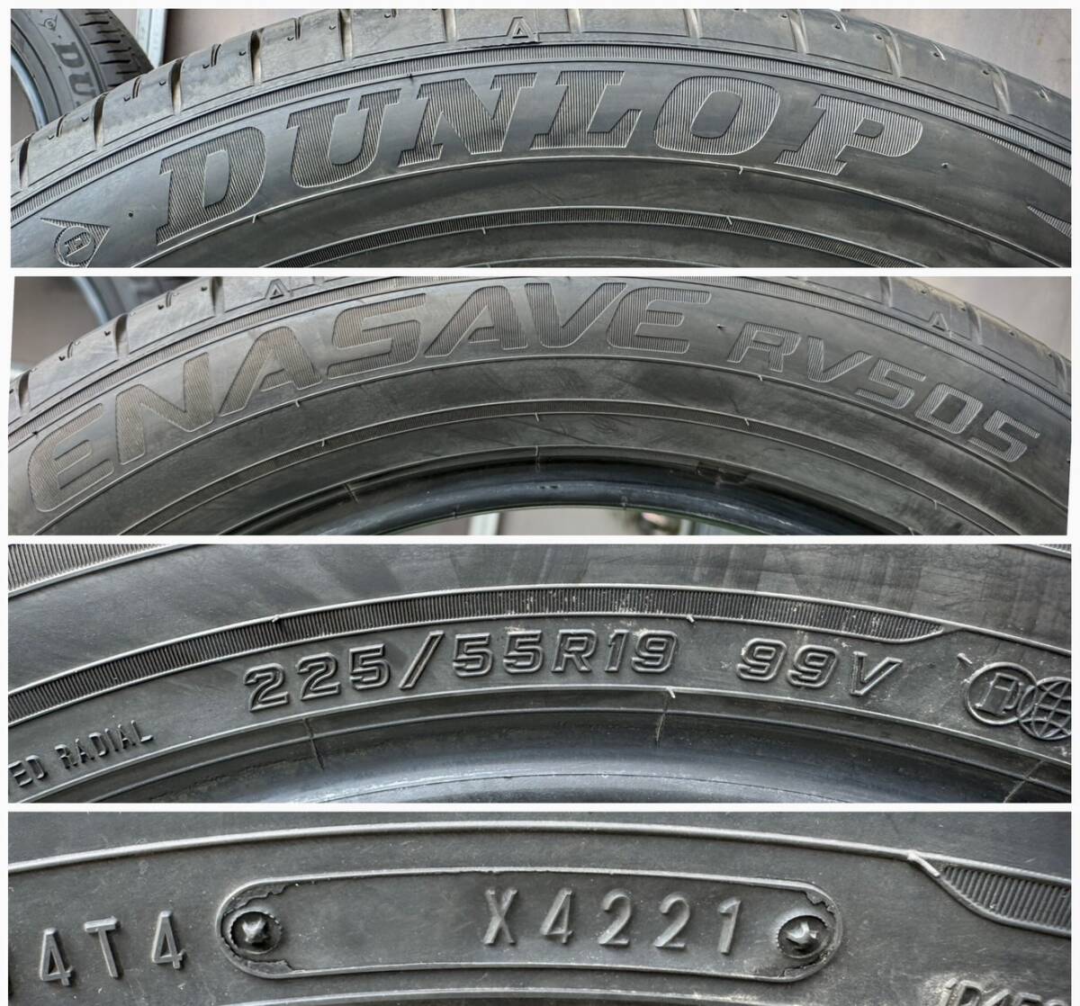 Yahoo!オークション - 225/55R19 DUNLOP ENASAVE RV505 2021年製造 中...