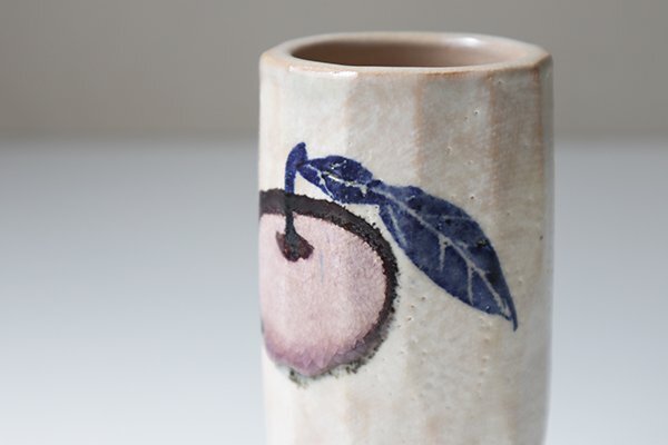 Yahoo!オークション - 陶芸家 鈴木青々 花瓶 釉彩 果物 りんご 高さ15c...