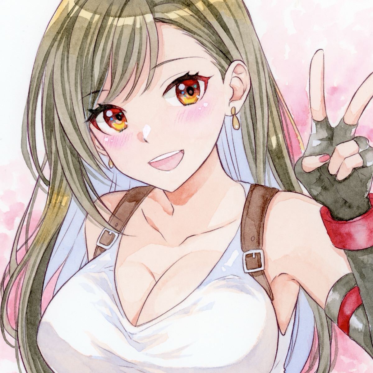 Yahoo!オークション - 同人手描きイラスト 透明水彩 FF7 ティファ パン...