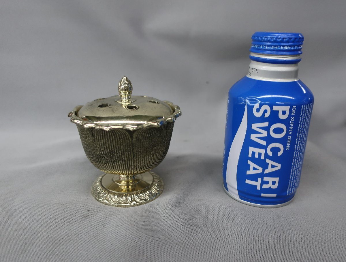 Yahoo!オークション - 【K-2793】手香炉 鋳物製 真鍮製 蓮造り ミガキ...