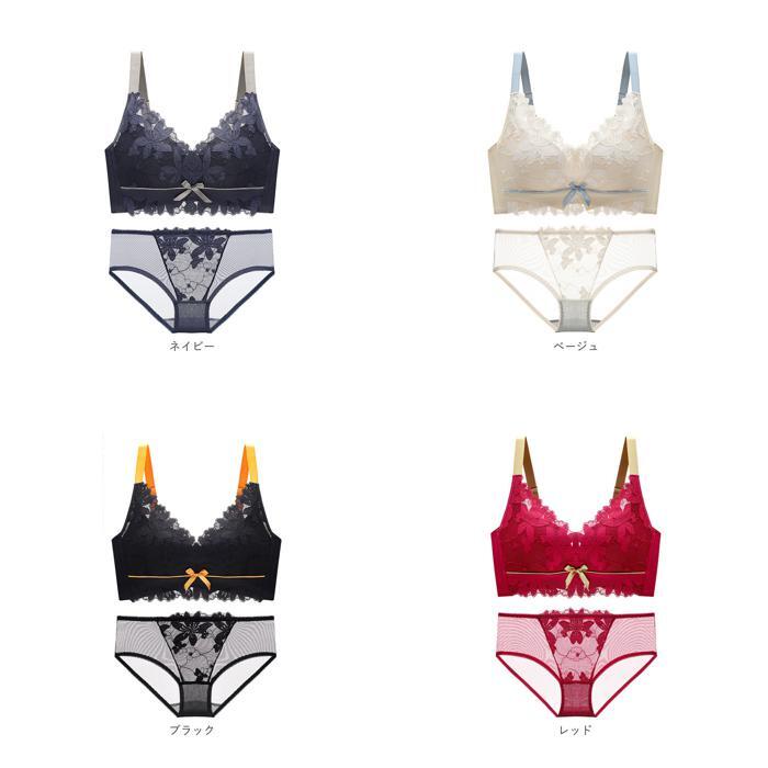 Yahoo!オークション - ベージュ 34/75C ブラジャーショーツセット pmy...