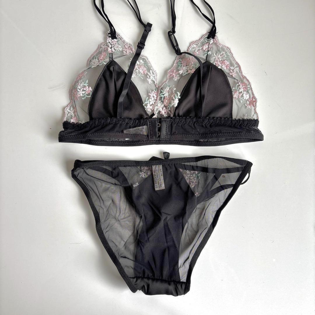 Yahoo!オークション - 楽ブラ ブラレット セクシー 下着2789ブラックXL...