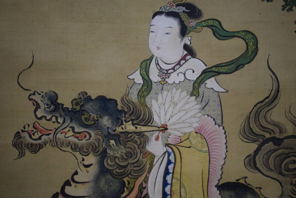 真作 狩野栄川太真王夫人上元夫人劉女三幅対金襴表装桐時代箱付 真作 狩野栄川太真王夫人上元夫人劉女三幅対金襴表装桐時代箱付