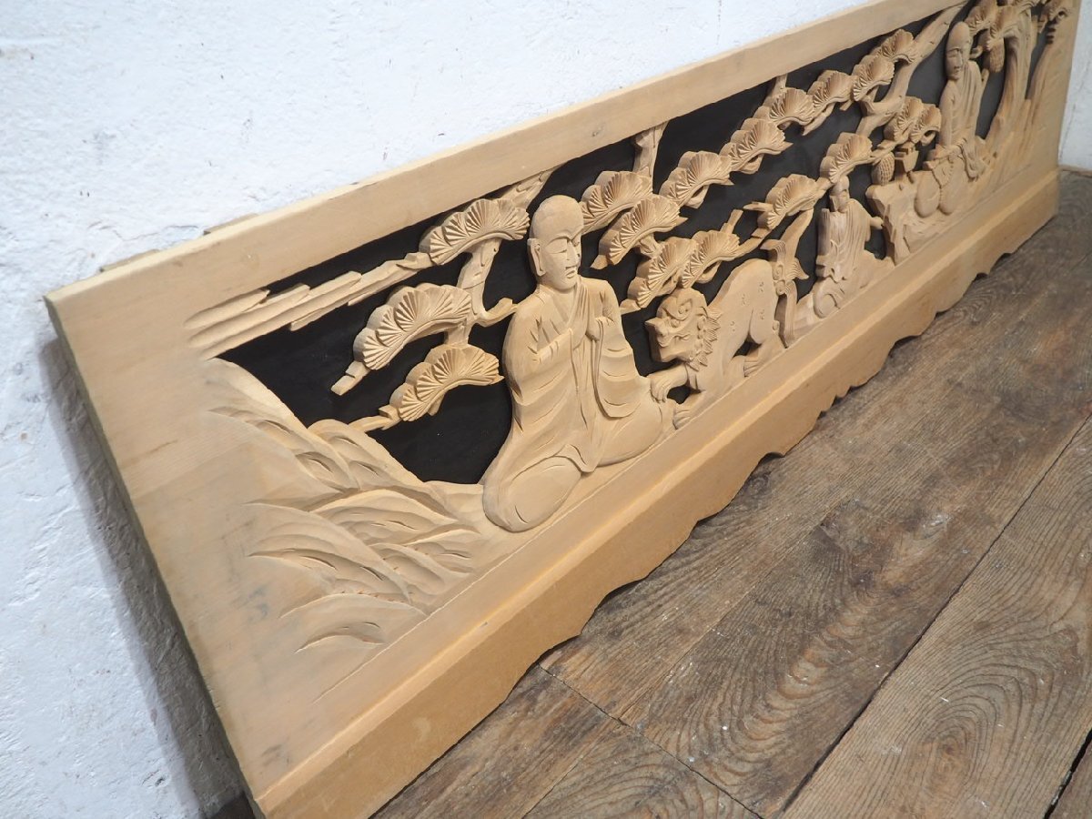 Yahoo!オークション - タW1292 ②【H51cm×W181cm】 重厚な木彫りの彫...