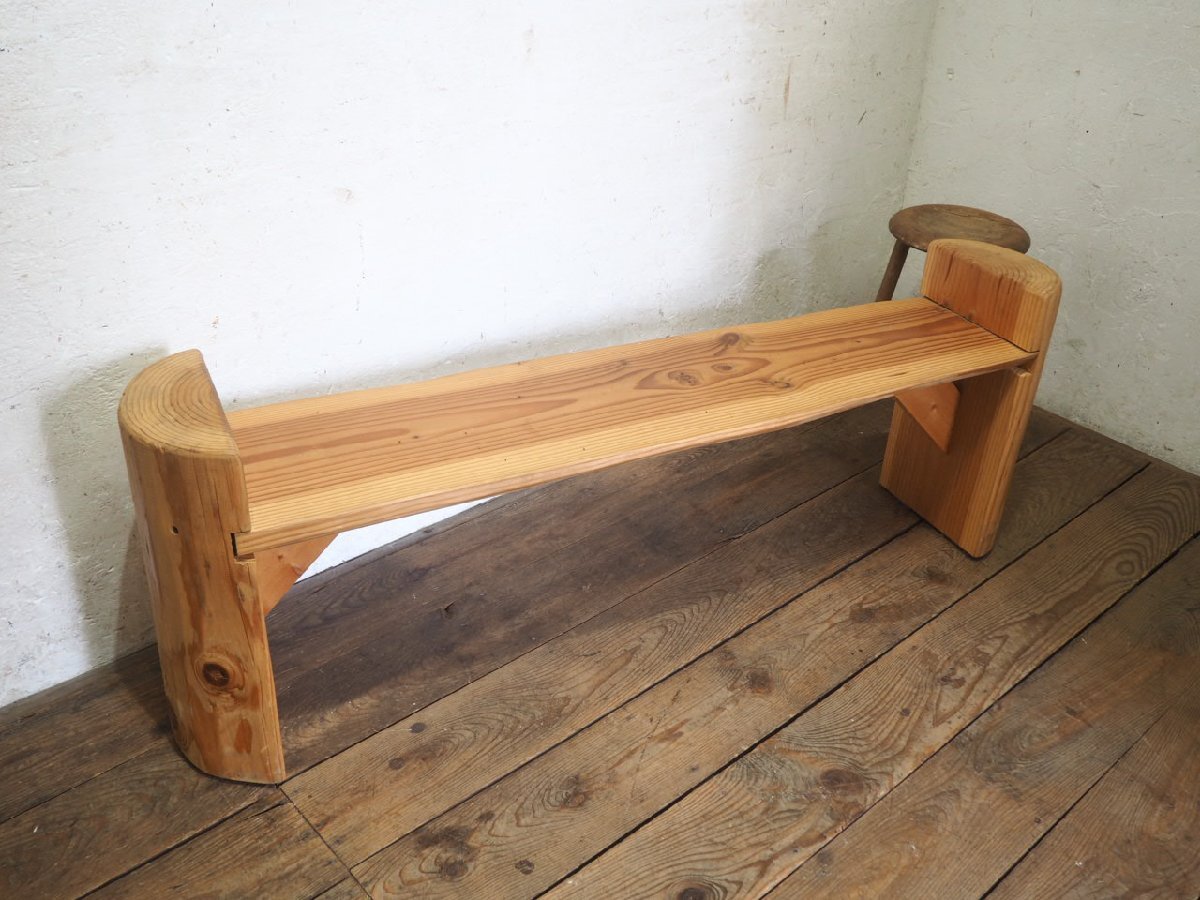 Yahoo!オークション - タ荷X1402 座面W121cm×D28 5cm 丸太を加工した...