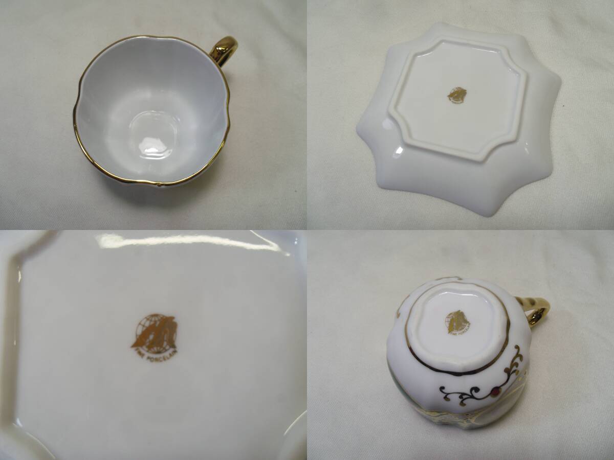 Yahoo!オークション - F65 ⑨新品 未使用 金彩 カップ＆ソーサー 世界...