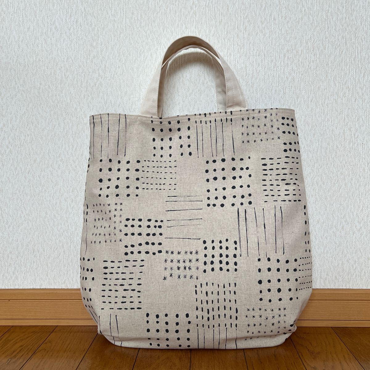 Yahoo!オークション - ハンドメイド 刺し子風 トートバッグ