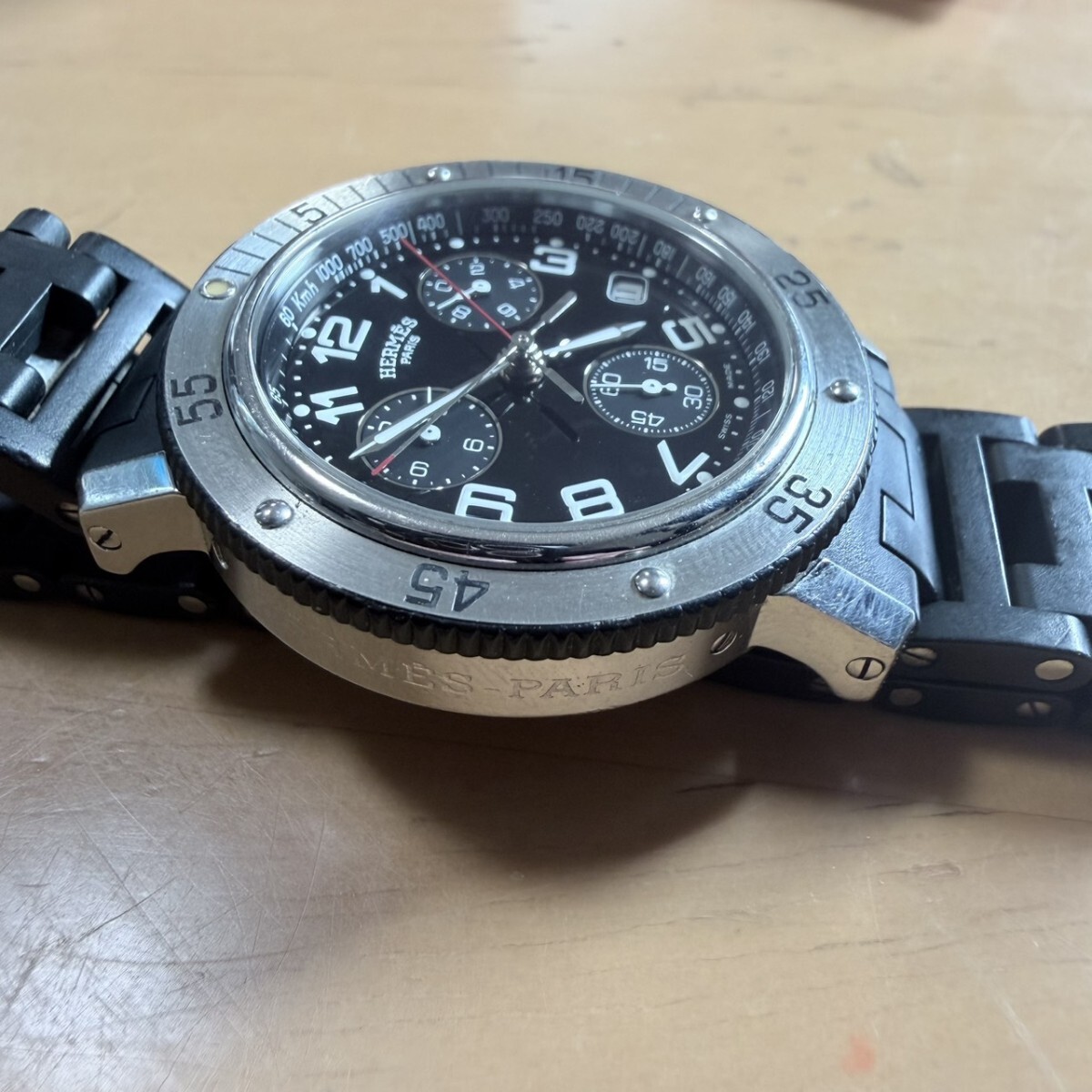 稼働品 エルメス HERMES クリッパー クロノグラフ ダイバー CL2.915 クォーツ メンズ 腕時計(クリッパー)｜売買されたオークション情報、yahooの商品情報をアーカイブ公開 ...