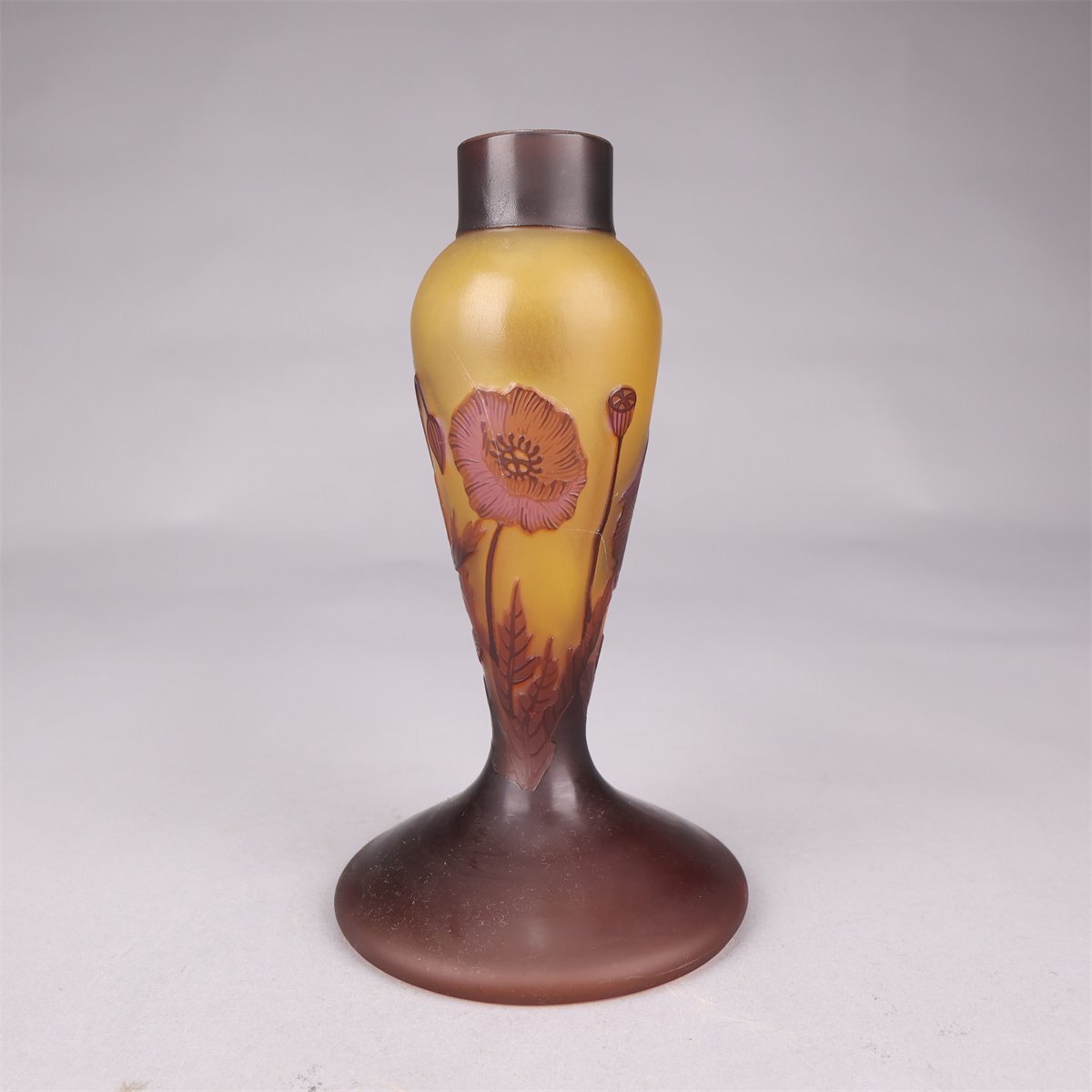 Yahoo!オークション - 【志】A496 エミール・ガレ風 卓灯 蓮文 多層被...