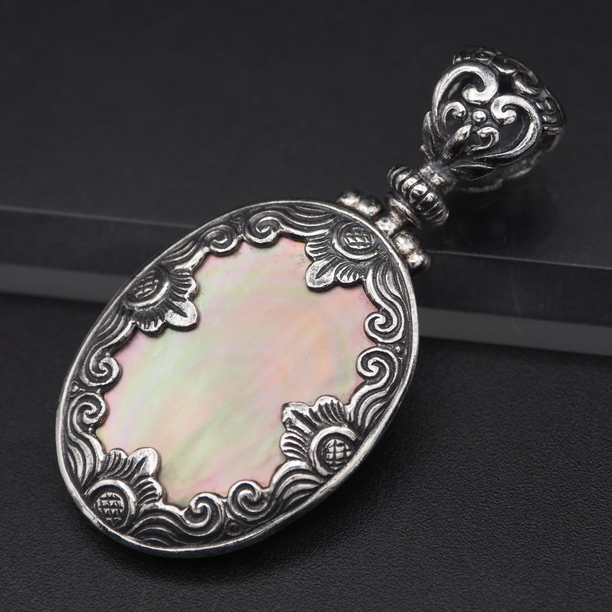 Yahoo!オークション - G107 シェル 925刻印 ペンダント トップ デザイ...