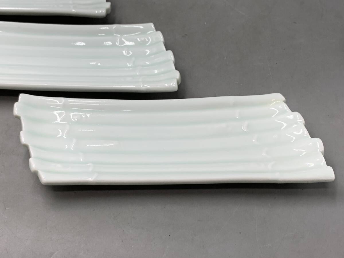 Yahoo!オークション - 10＃T/B167 長皿 角皿 長方皿 竹 青磁 6客セット...