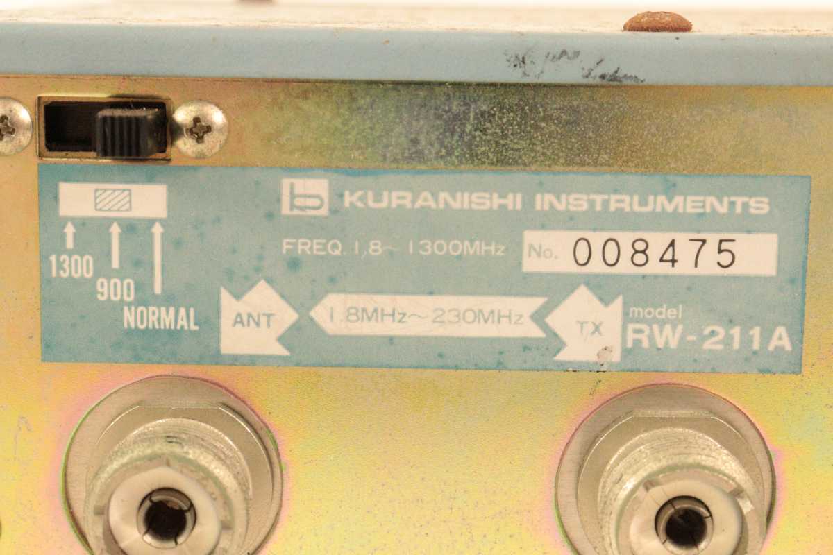 KURANISHI INSTRUMENTS RW-211A クラニシ SWR&パワー計 アマチュア無線 SWR＆WATTMETER 1.8 1300MHz 1.8MHz 230MHz _EIN ...