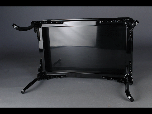 Yahoo!オークション - 【西】 I226 黒塗 春日卓 花台 箱付