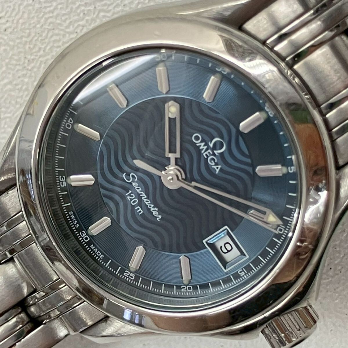 R086-O61-1260 電池交換済み/稼働 OMEGA Ω オメガ レディース腕時計 Seamaster 5961502 QUARTZ Cal.1424 ラウンド デイト KA(その他 ...