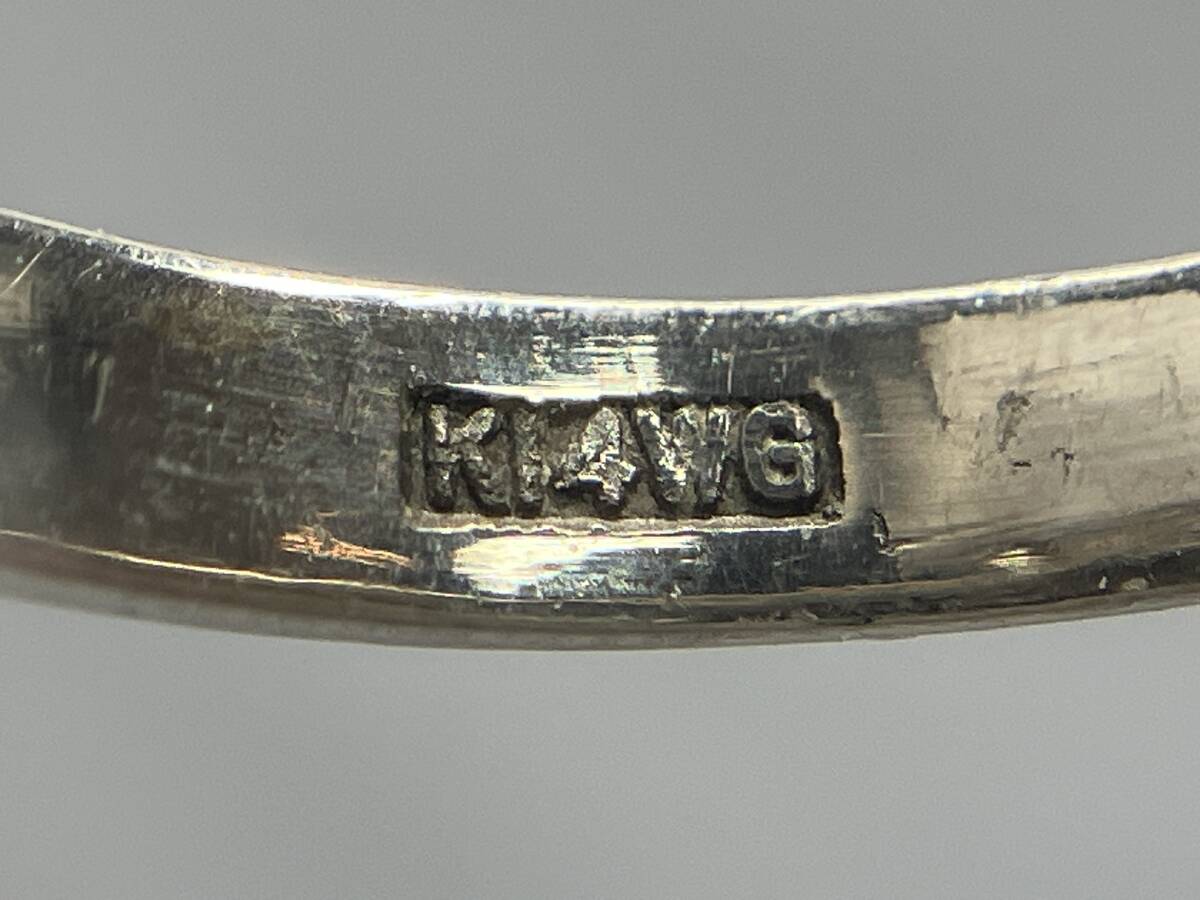 Yahoo!オークション - K14WG リング 8.5号 4.2g H0.9×W0.9cm 幅0.25cm...