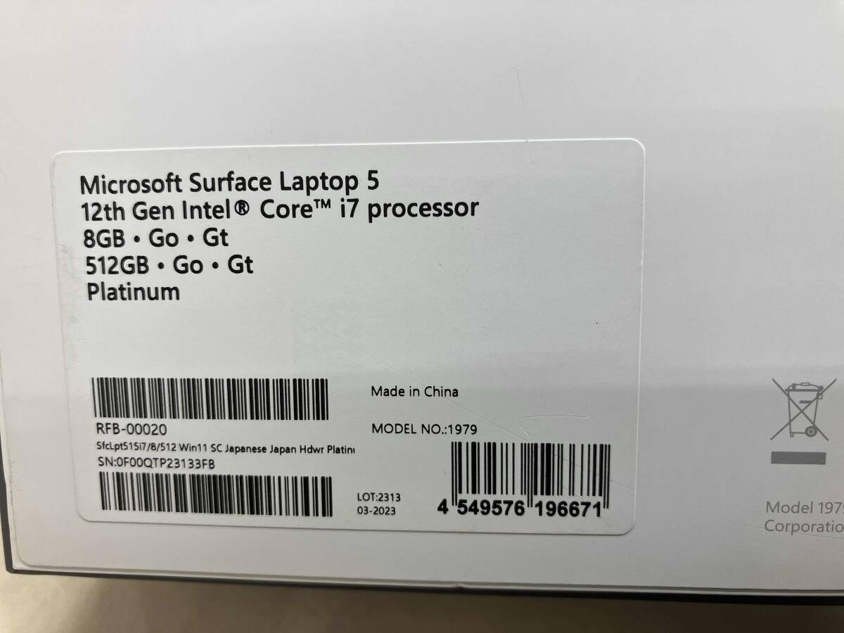 Yahoo!オークション - 現状品 Microsoft RFB-00020 Surface Laptop 5 R...