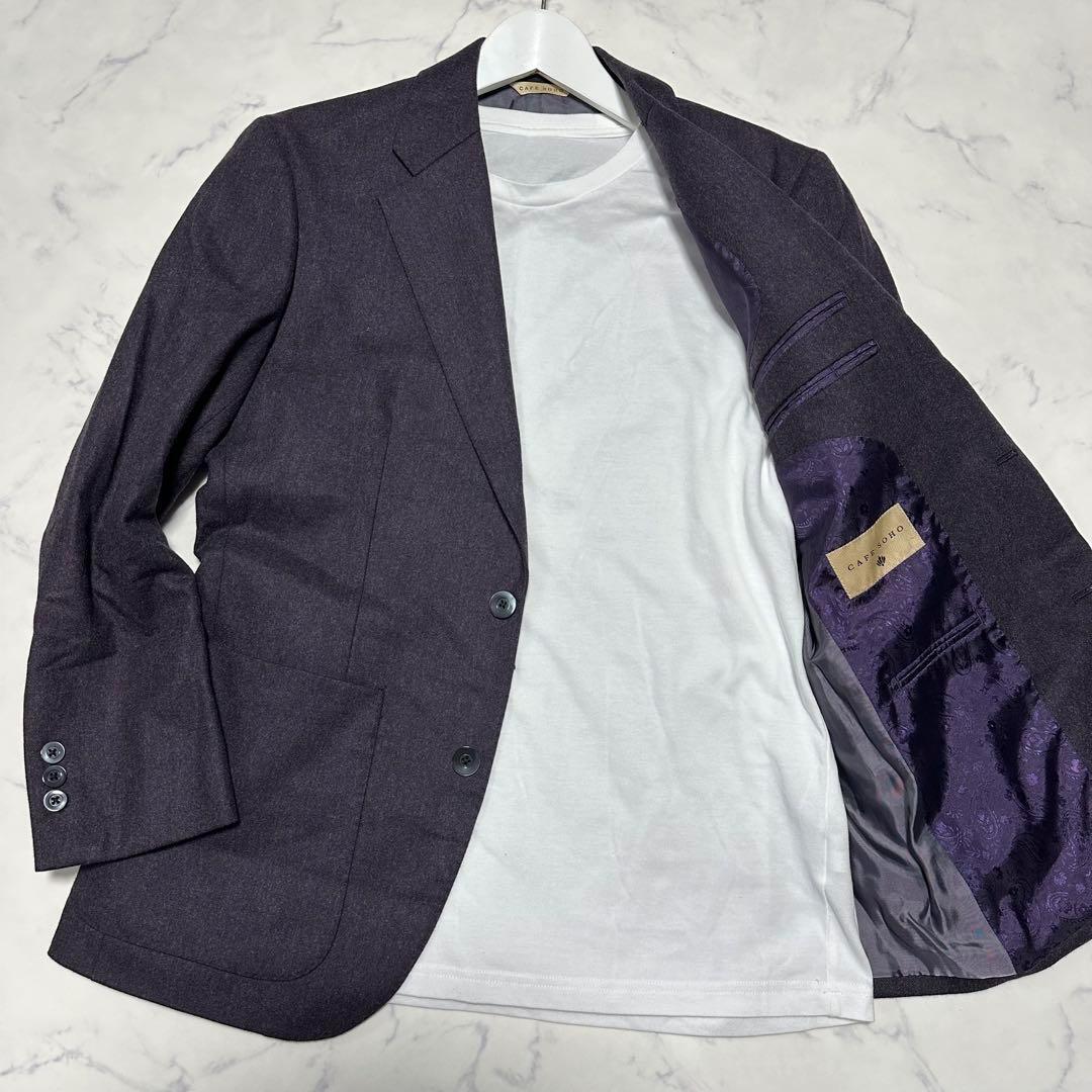 Yahoo!オークション - 未使用級美品 CAFE SOHO ジャケット パープル 系...