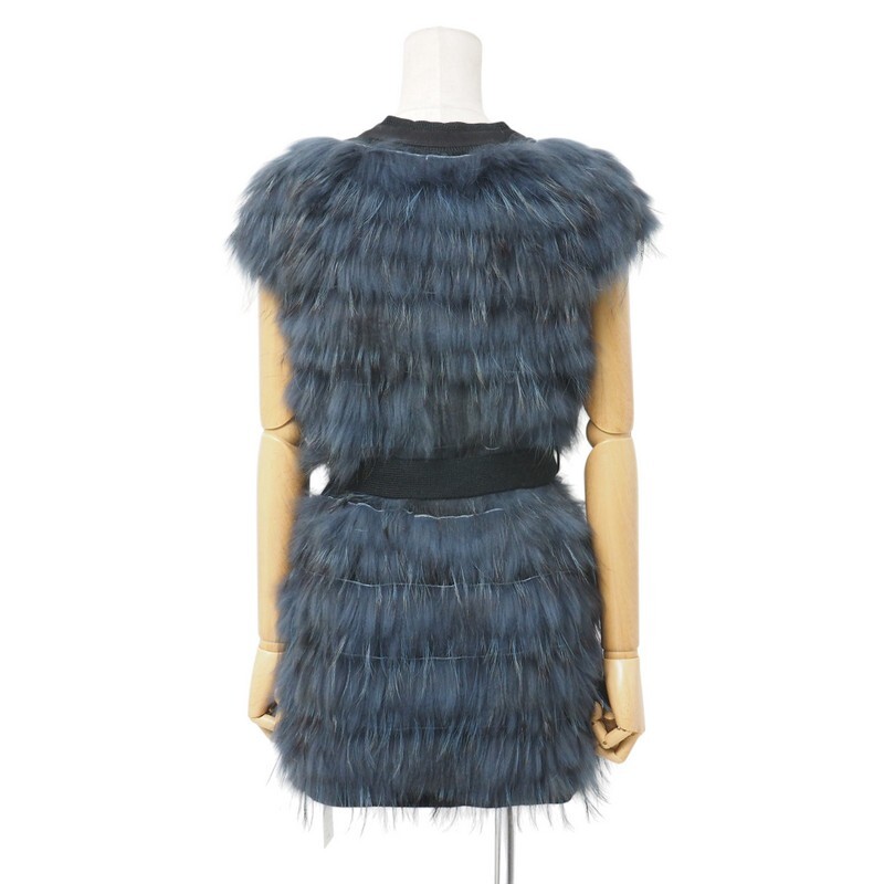 GR5043 ココンジャパン cocon japan ニット×ラクーンファー ベルテッド ベスト ジレ M相当 ブラック×ブルー系(Mサイズ)｜売買されたオークション情報、yahooの商品情報 ...