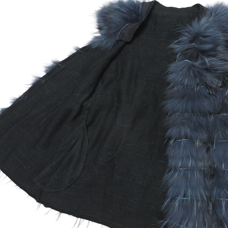 GR5043 ココンジャパン cocon japan ニット×ラクーンファー ベルテッド ベスト ジレ M相当 ブラック×ブルー系(Mサイズ)｜売買されたオークション情報、yahooの商品情報 ...