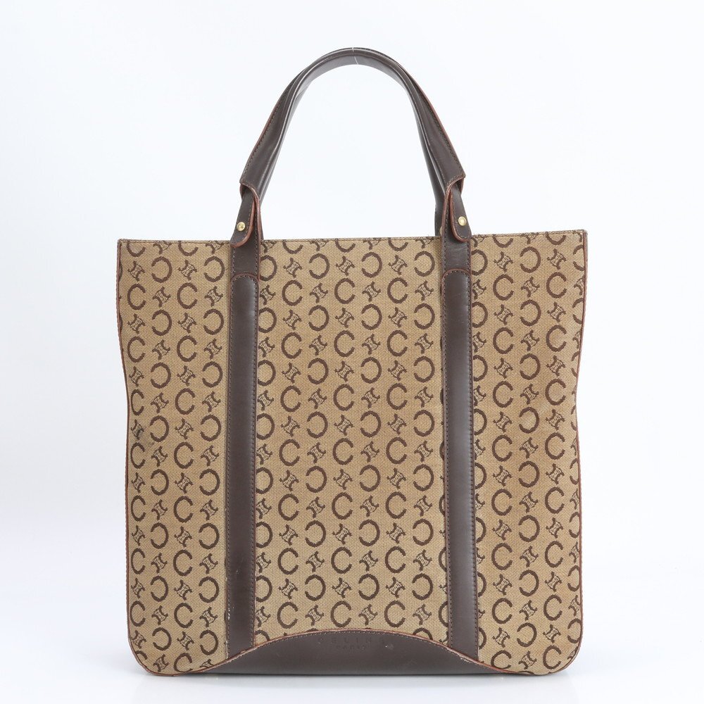 Yahoo!オークション - 1円 美品 セリーヌ Cマカダム レザー トート バ...